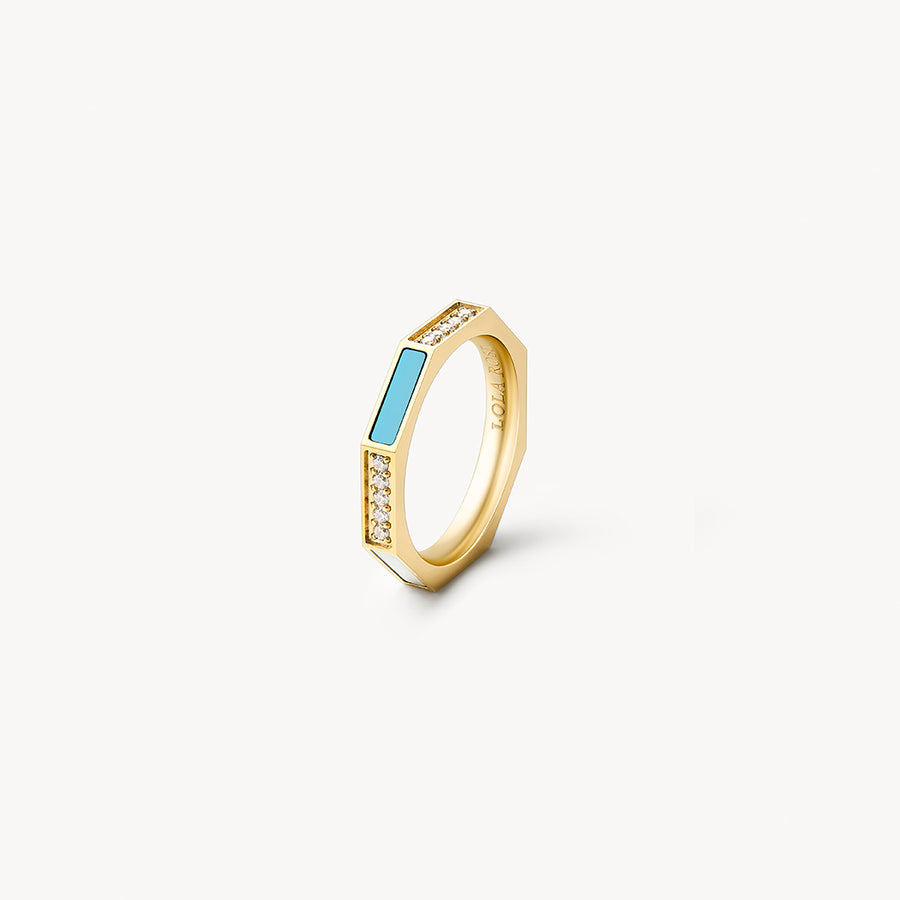 Octagon Ring With Multi Gemstone - Lola Rose Jewellery